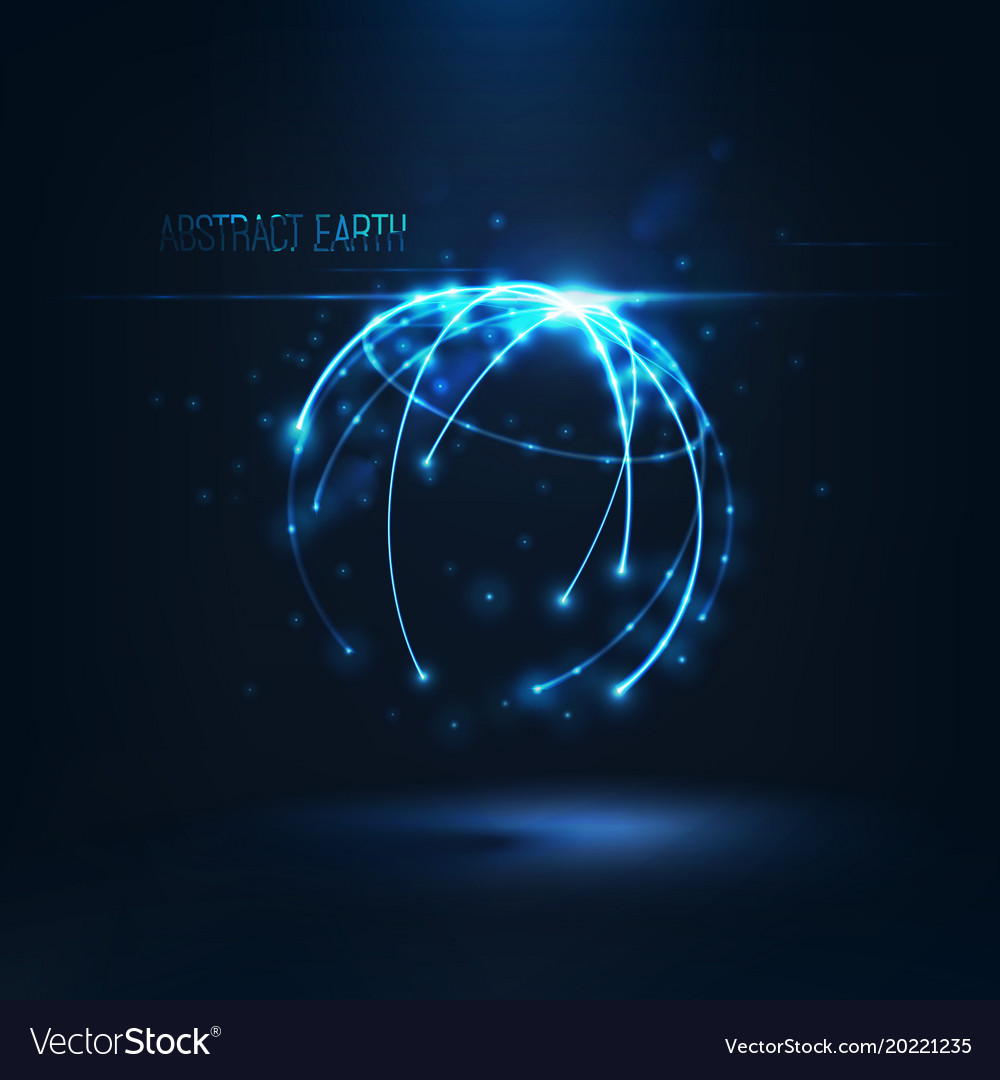 Abstract shape glowing circles and particles Vector Image