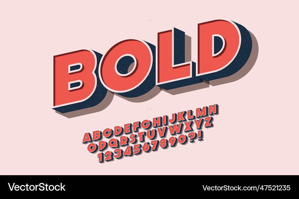 Bold font 3d style for decoration banner Vector Image