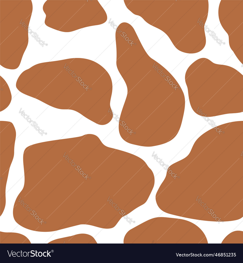 Cow brown skin animal print seamless pattern Vector Image