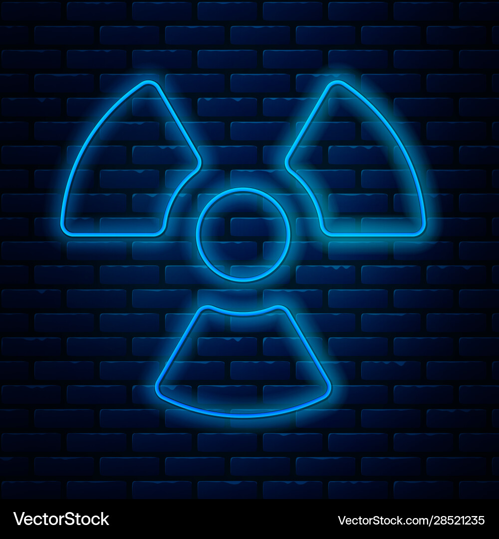 Glowing neon line radioactive icon isolated Vector Image