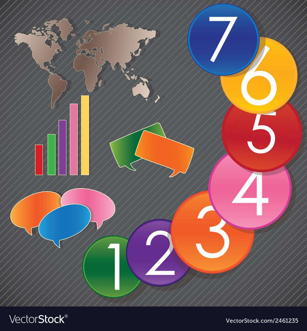 Numbers icons for business presentations Vector Image
