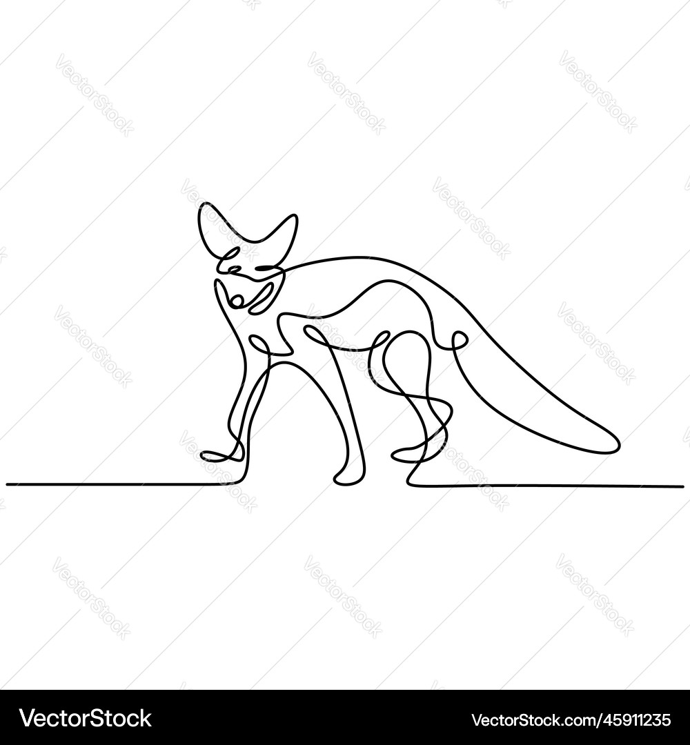 One continuous line drawing of funny standing Vector Image