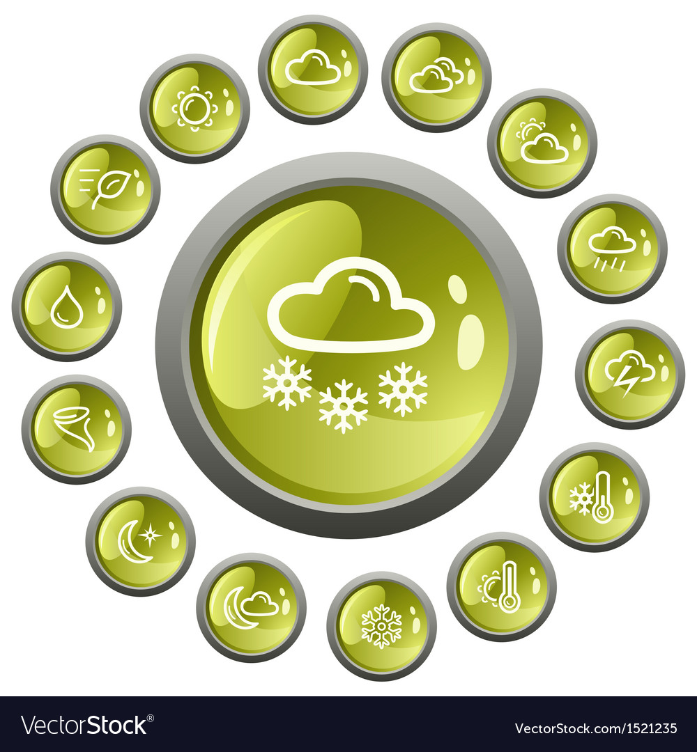 Weather buttons Royalty Free Vector Image - VectorStock
