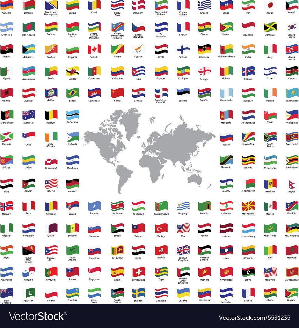 World flags all Royalty Free Vector Image - VectorStock