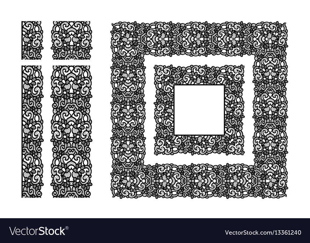 Abstract lace ribbon seamless pattern template Vector Image