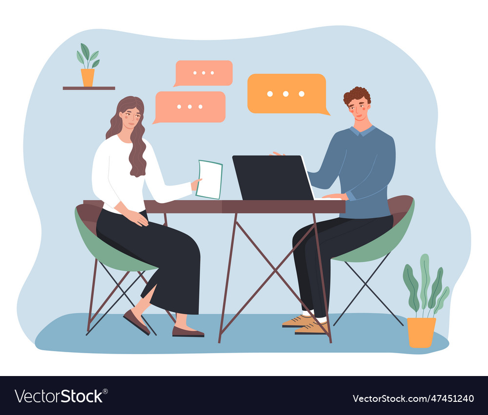 Colleagues talking in office concept Royalty Free Vector