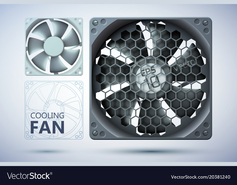 Computer cooling system template Royalty Free Vector Image