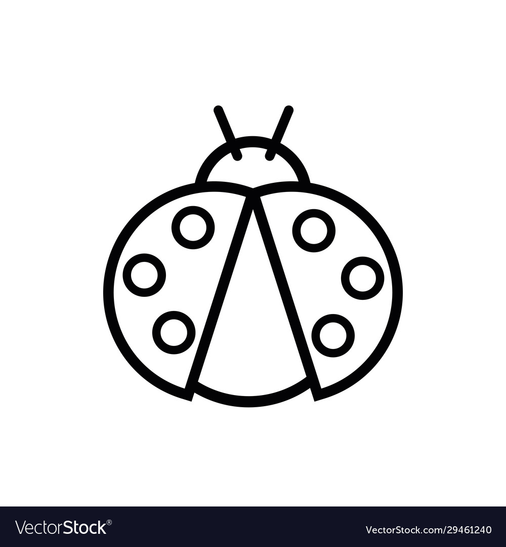 Cute ladybug spring insect line style Royalty Free Vector