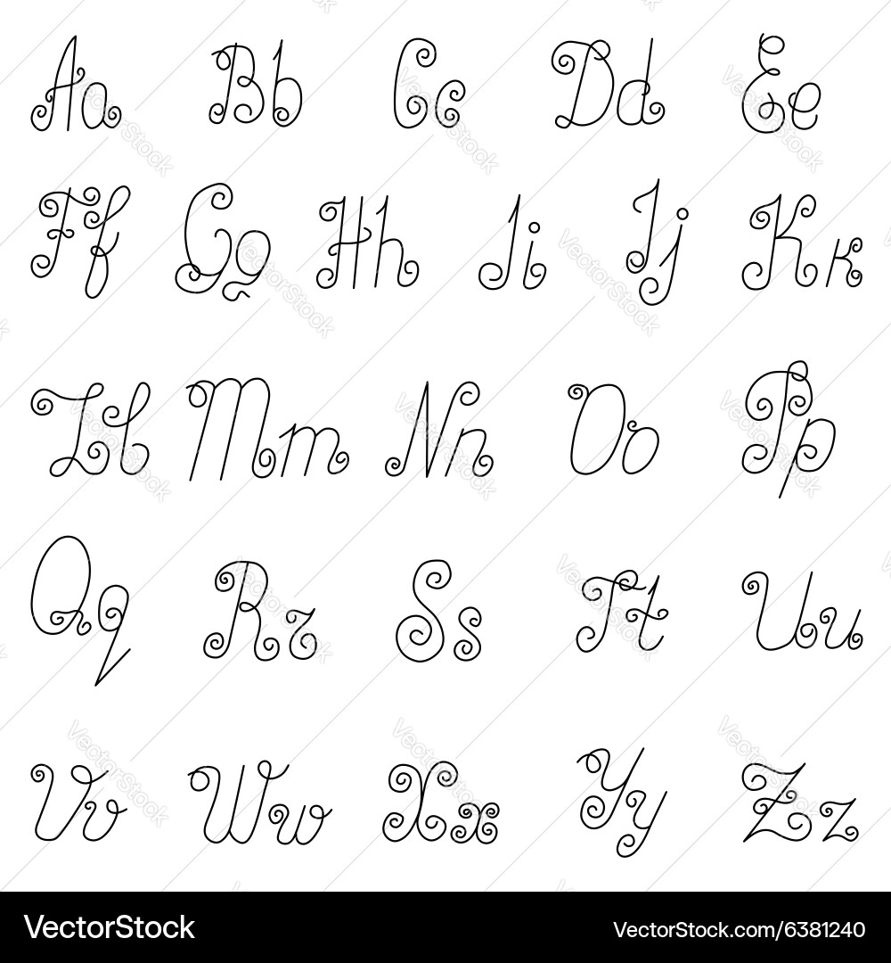English alphabet icons Royalty Free Vector Image