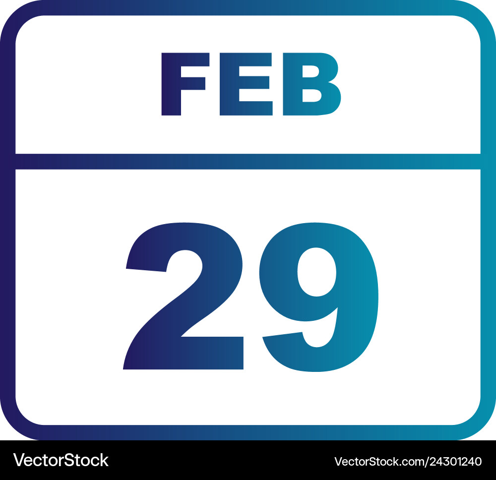 February 29th date on a single day calendar Vector Image