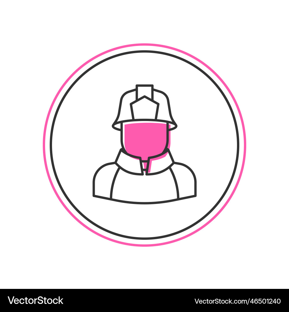 Filled outline firefighter icon isolated on white Vector Image