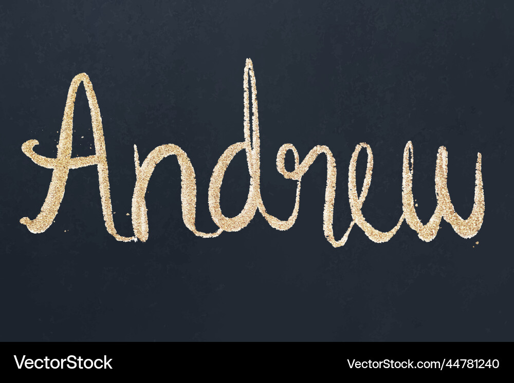 Gold font andrew name typography Royalty Free Vector Image