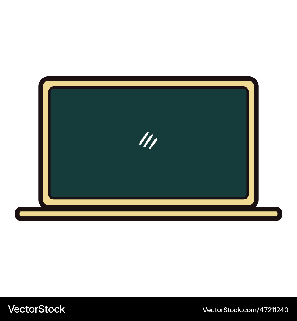 Hand drawn laptop in doodle style Royalty Free Vector Image