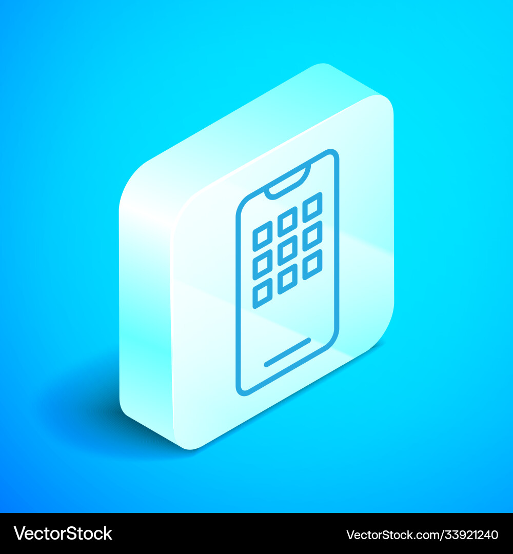 Isometric line smartphone mobile phone icon Vector Image