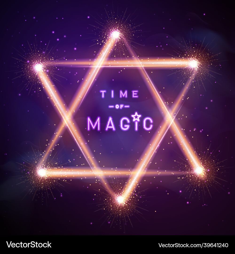 Magic abstract background with golden neon stail Vector Image