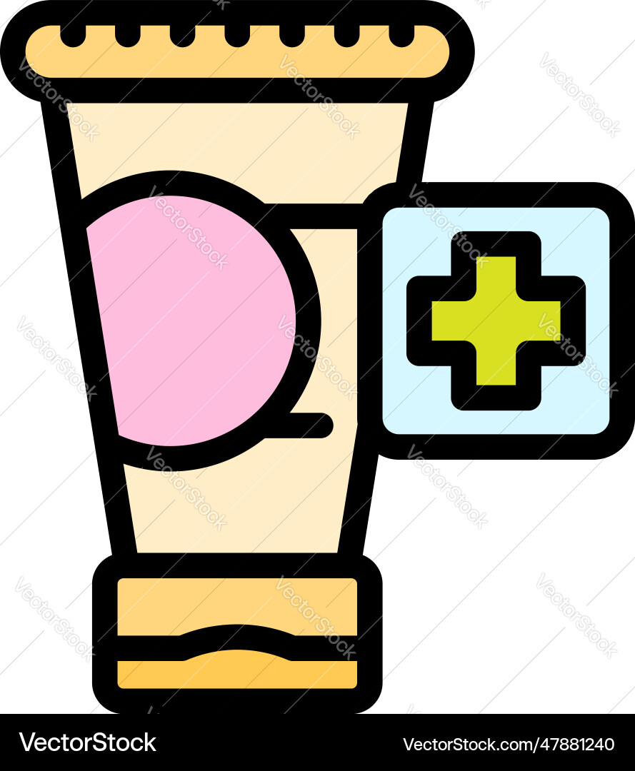 Medical cream icon flat Royalty Free Vector Image