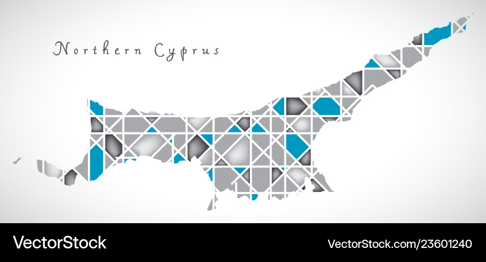 Northern cyprus map crystal diamond style artwork Vector Image