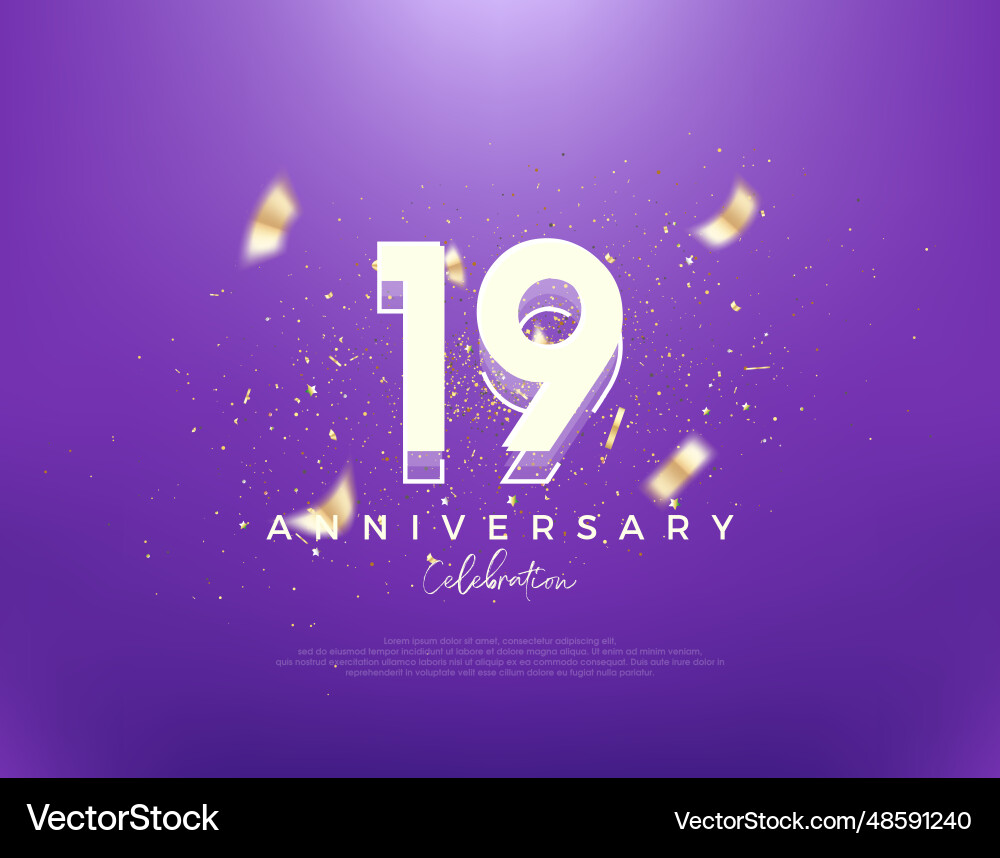 Retro number 19th on a modern blue background Vector Image