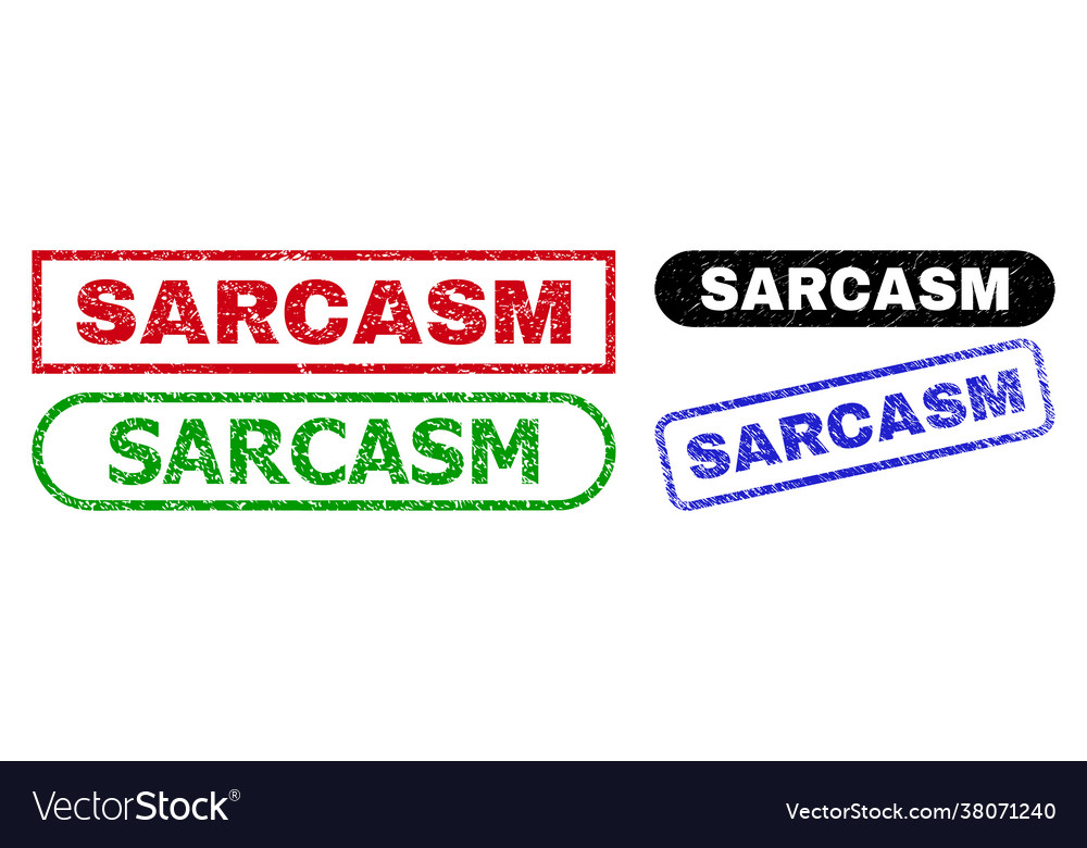 Sarcasm rectangle stamps using corroded texture Vector Image