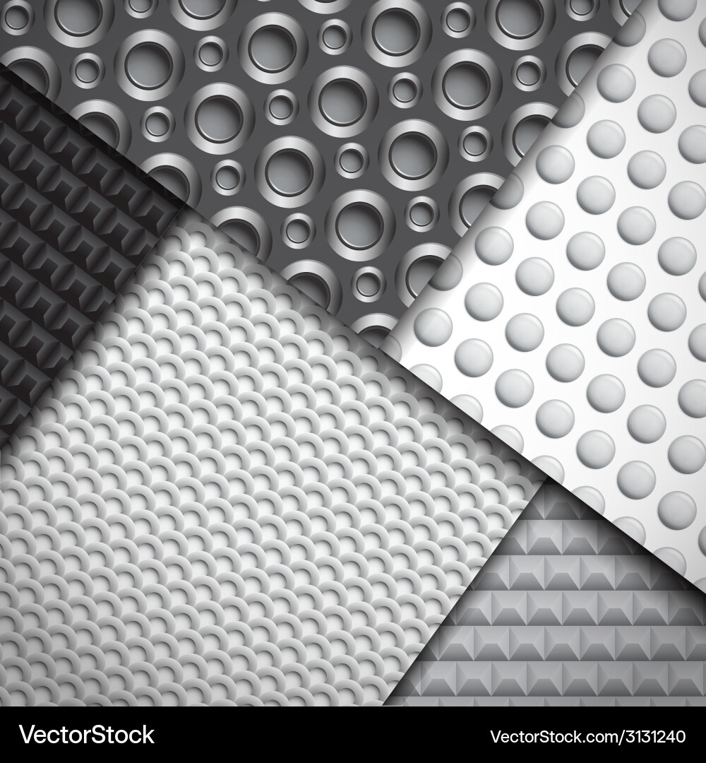 Set of several seamless carbon fiber patterns Vector Image
