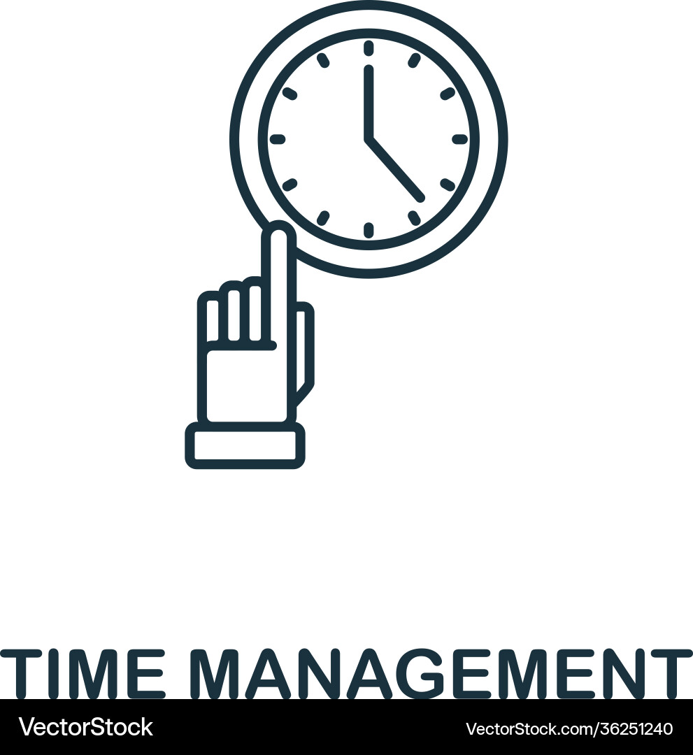 Time management icon line style symbol from Vector Image