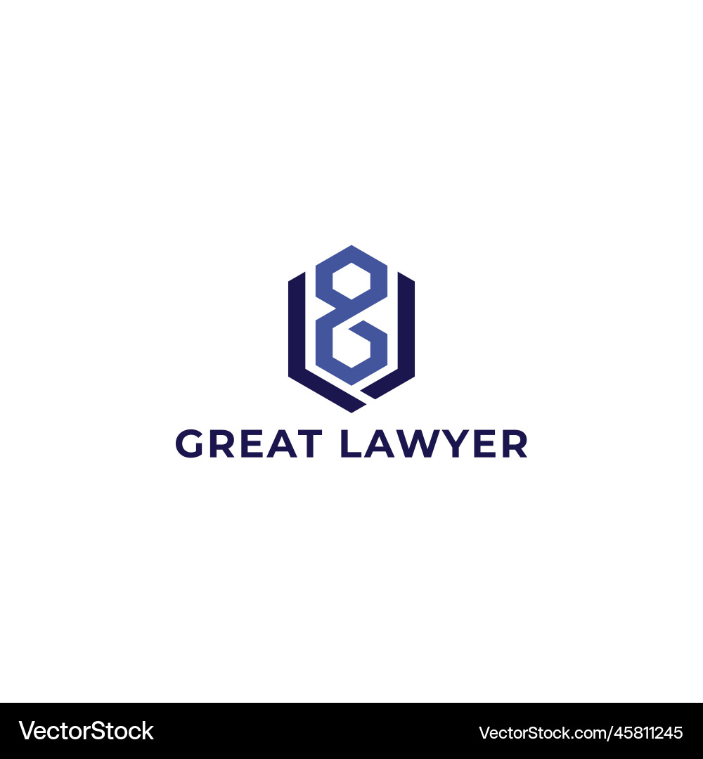 Abstract initial letter gl or lg logo in blue Vector Image