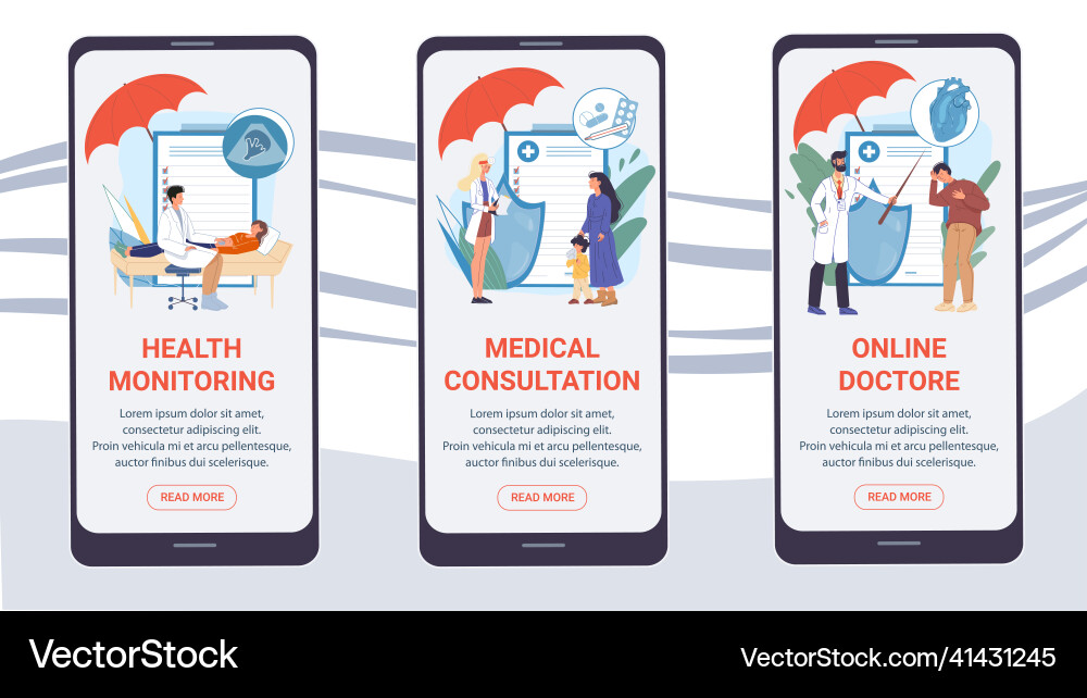 Cartoon flat characters on smartphone app screens Vector Image