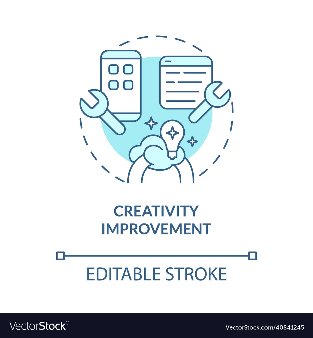 Creativity Improvement Turquoise Concept Icon Vector Image 