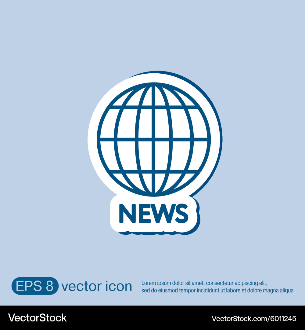 Globe symbol news icon planet Royalty Free Vector Image