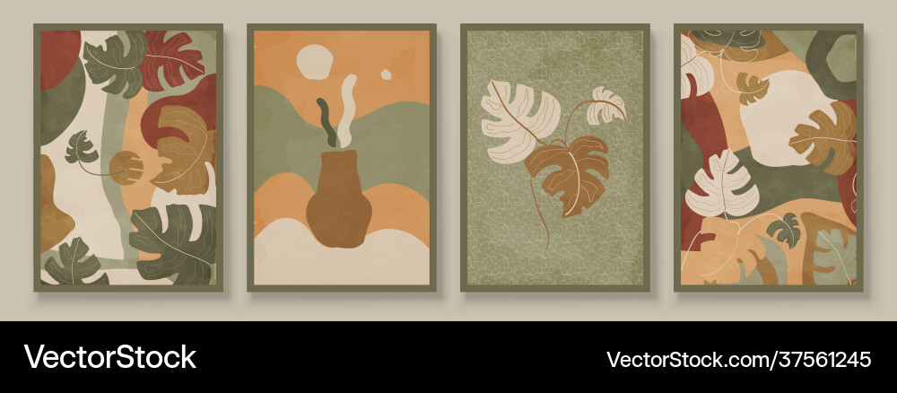 Green abstract botanical organic art Royalty Free Vector