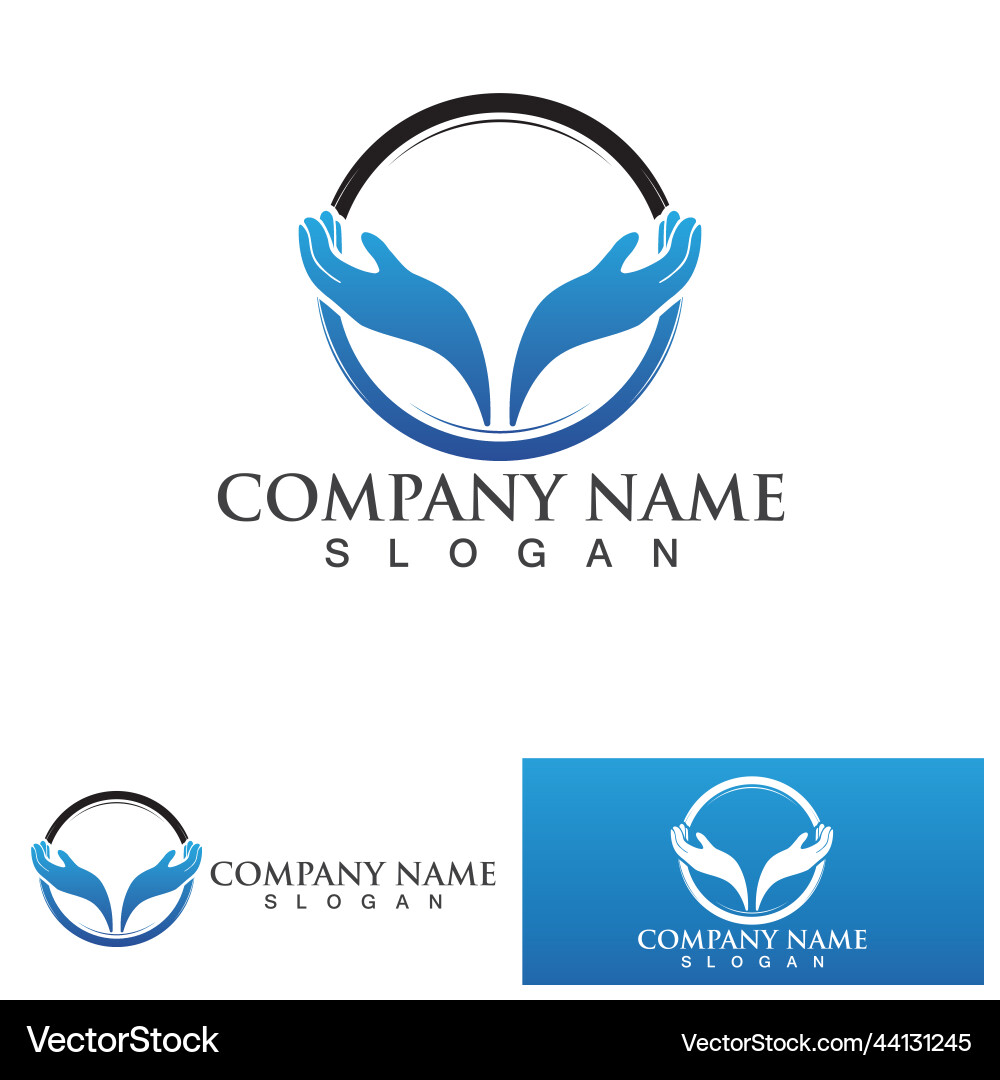 Hand hope logo and symbol template Royalty Free Vector Image