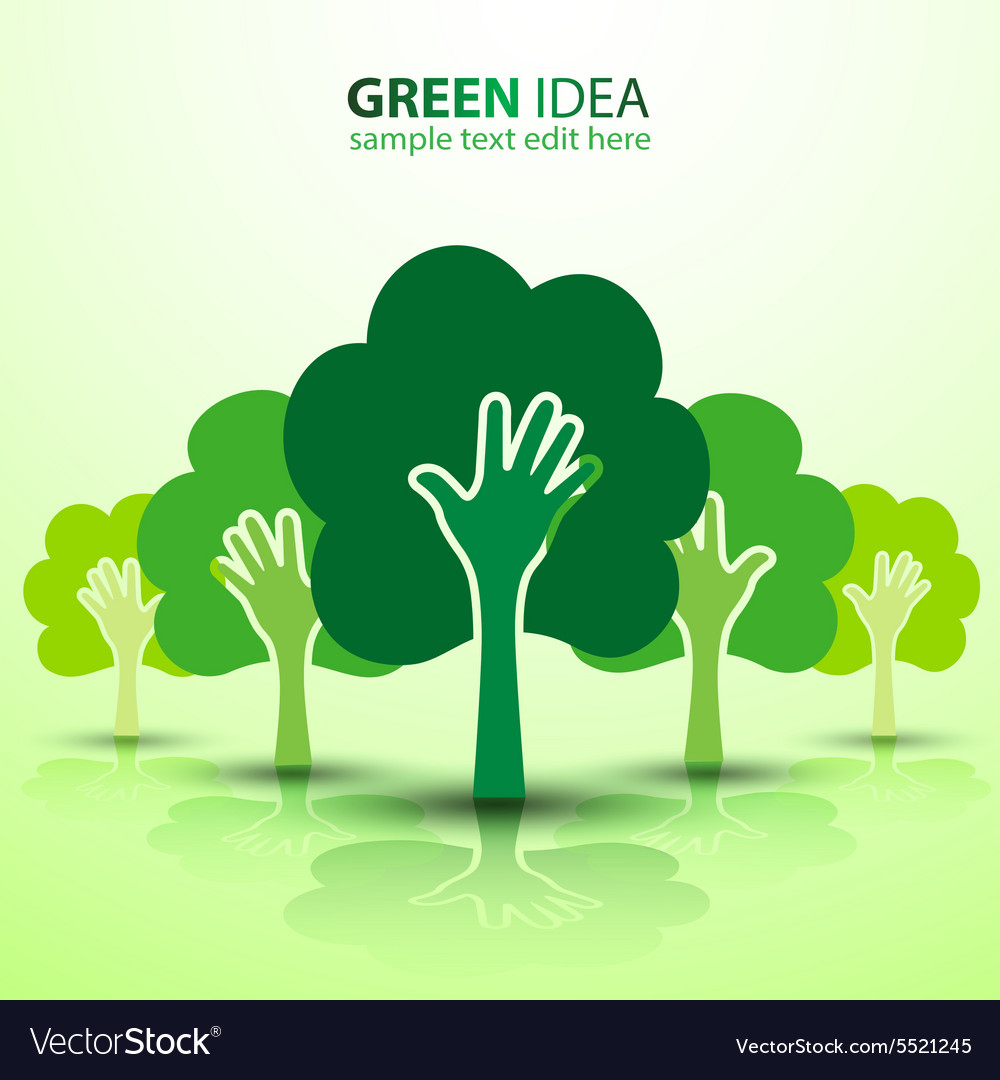 Hand tree2 Royalty Free Vector Image - VectorStock