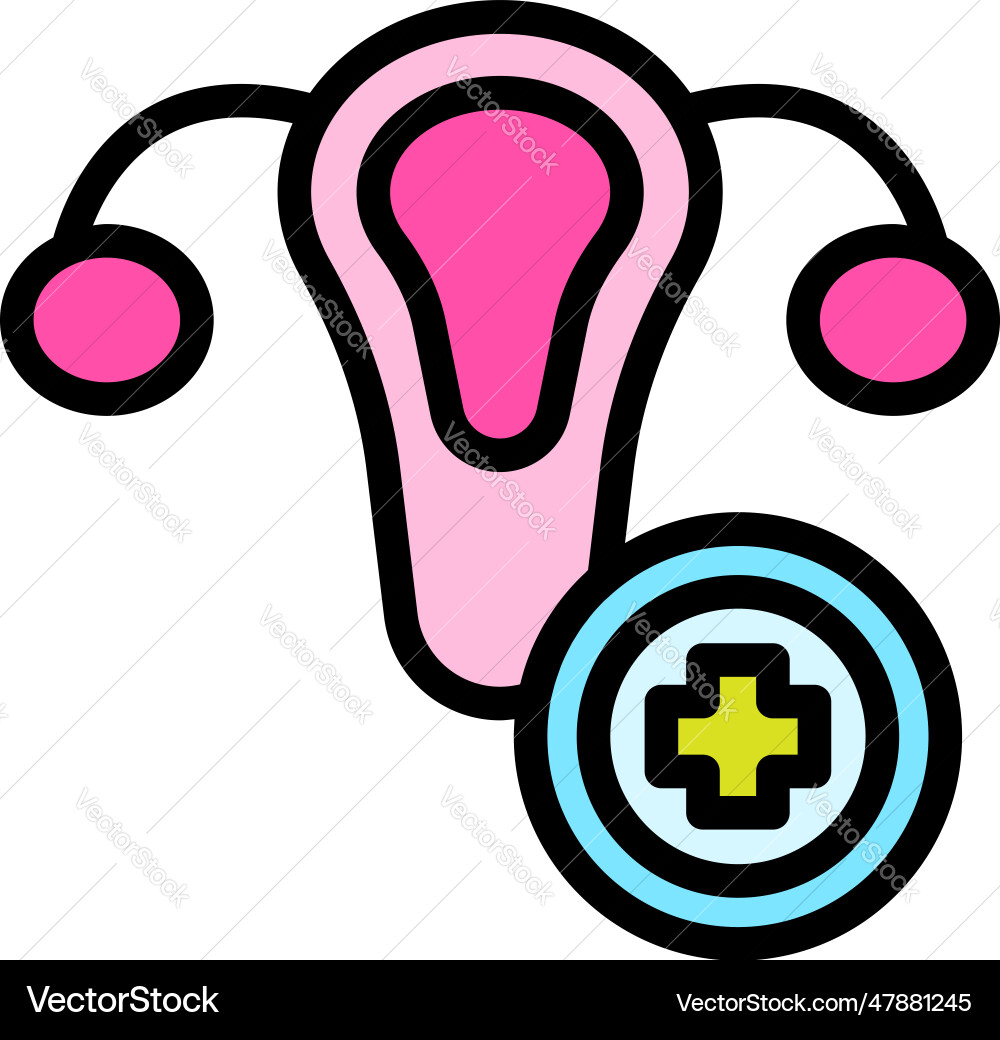 Health uterus icon flat Royalty Free Vector Image