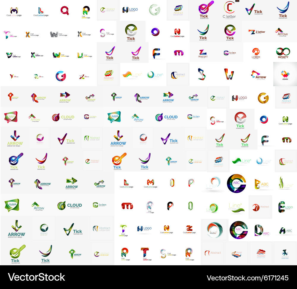 Mega set of letter logos Royalty Free Vector Image