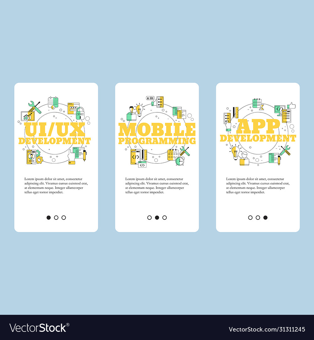 Mobile programming ui ux development and app Vector Image