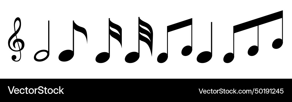 Musical notes set music icons collection Vector Image