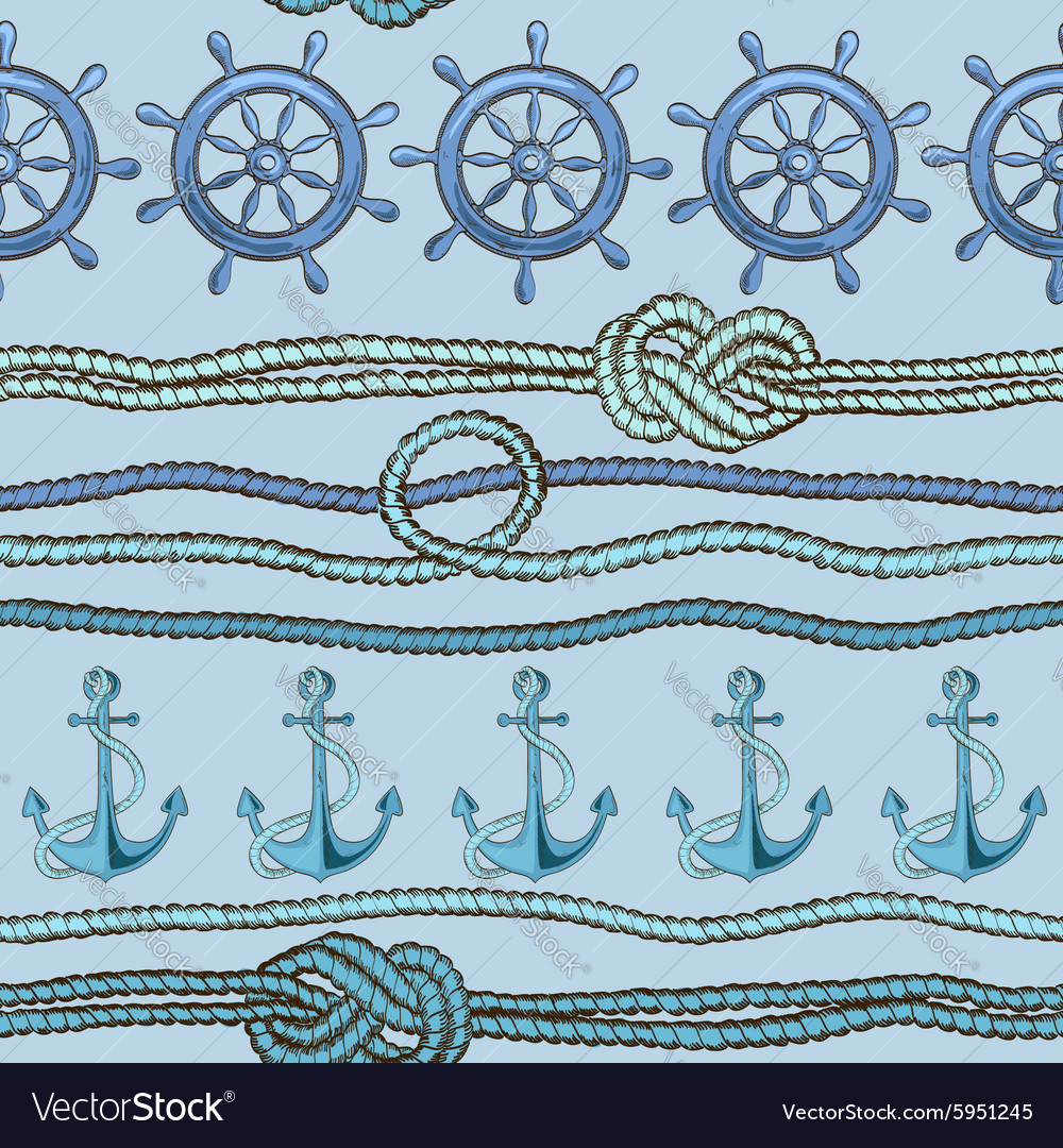 Nautical seamless pattern Royalty Free Vector Image