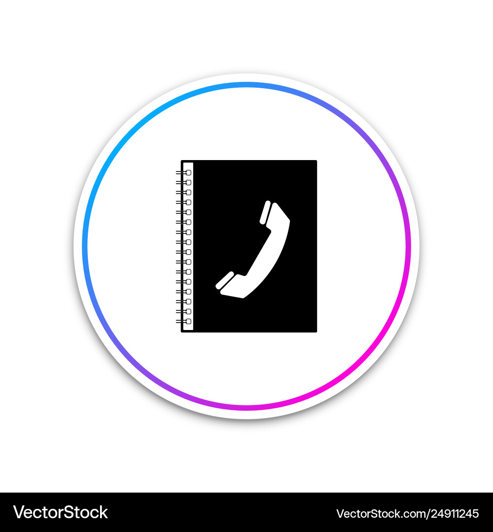 Phone book icon isolated on white background Vector Image