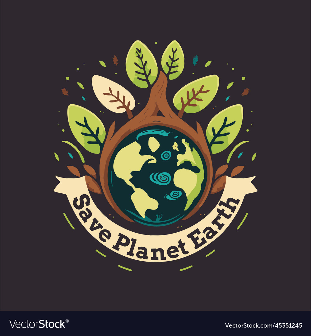 Save planet earth world globe green environment Vector Image Save planet earth world globe green environment Vector Image