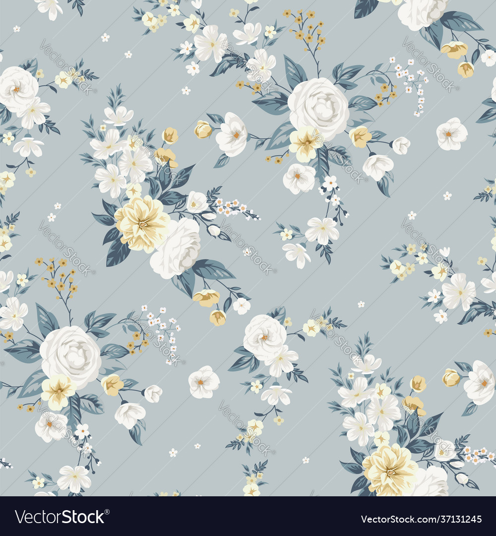 Seamless pattern with spring flowers Royalty Free Vector