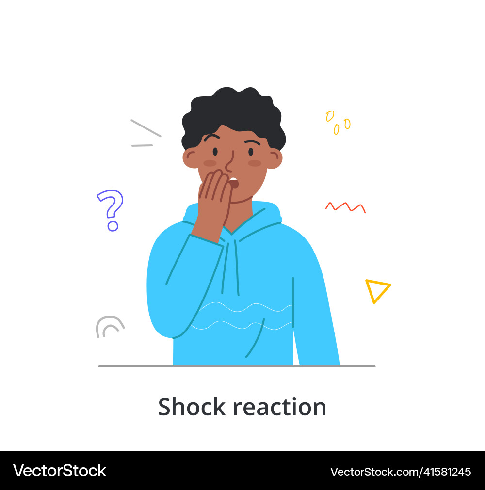 Shock and surprise reactions abstract concept Vector Image