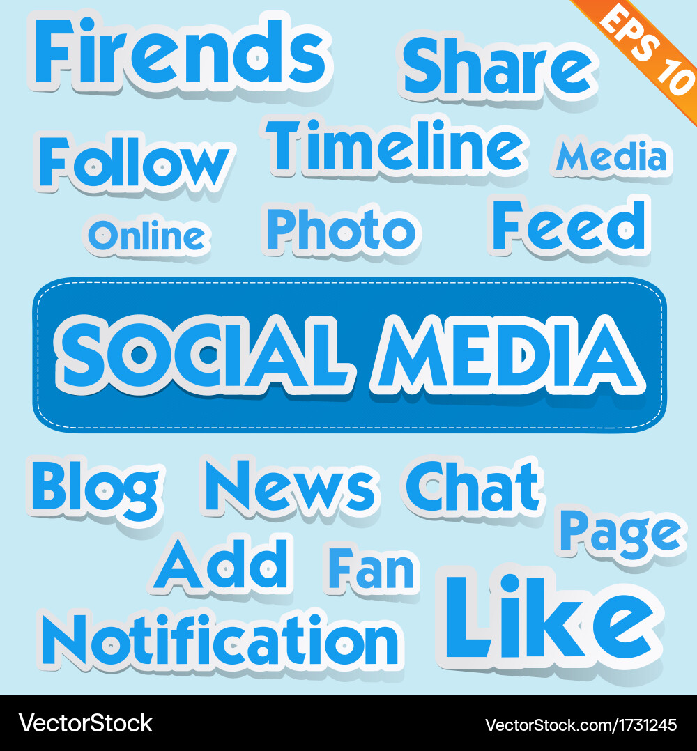 Social media wording - - eps10 Royalty Free Vector Image