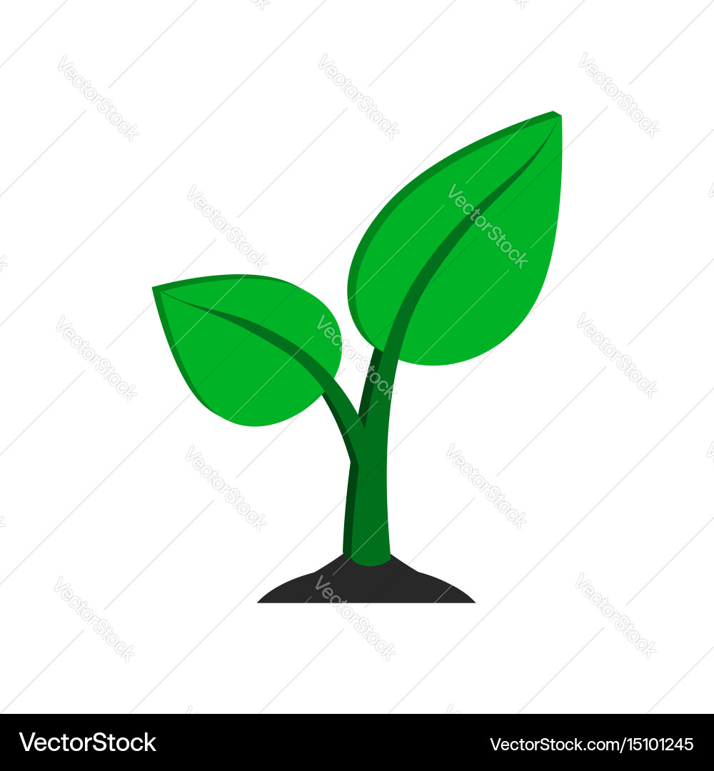 Sprout symbol flat isometric icon or logo 3d Vector Image