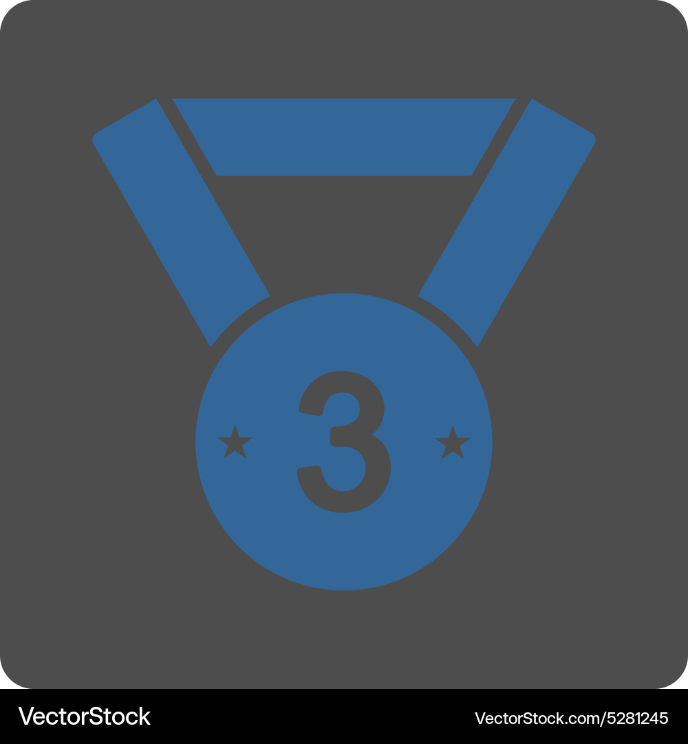 Third medal icon from award buttons overcolor set Vector Image