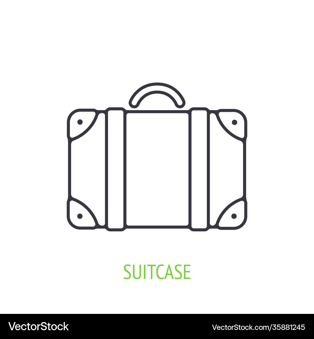 Traveling suitcase outline icon Royalty Free Vector Image