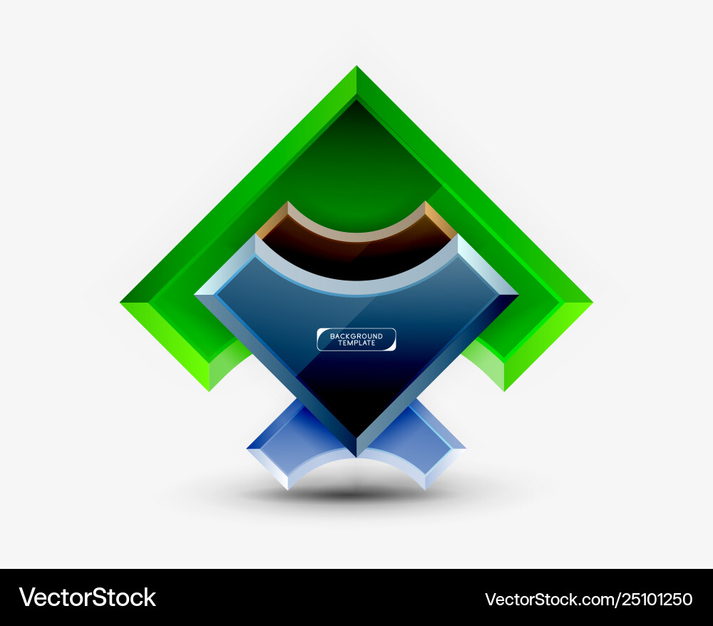 3d futuristic shapes abstract background Vector Image