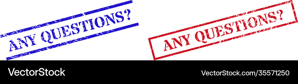 Any questions unknown textured scratched stamp Vector Image