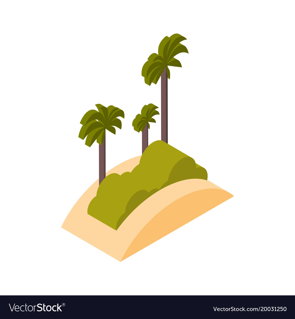 Beach with palms icon isometric isolated sea Vector Image