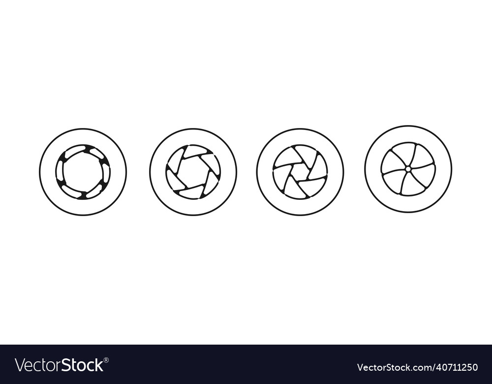 Camera objective thin line icon objective Vector Image