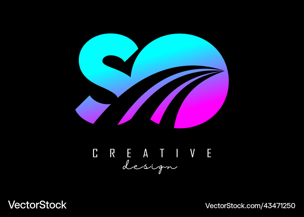 Creative colorful letters so s o logo Royalty Free Vector